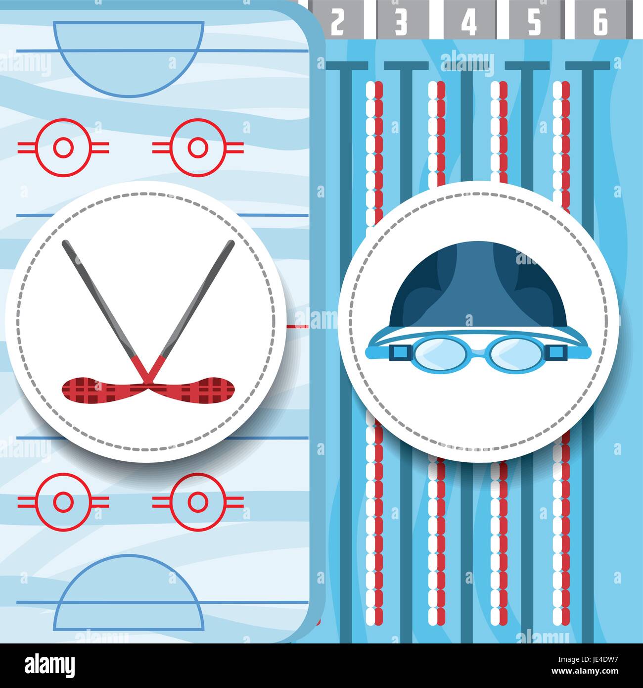 swimming pool sport game to competition vector illustration Stock ...