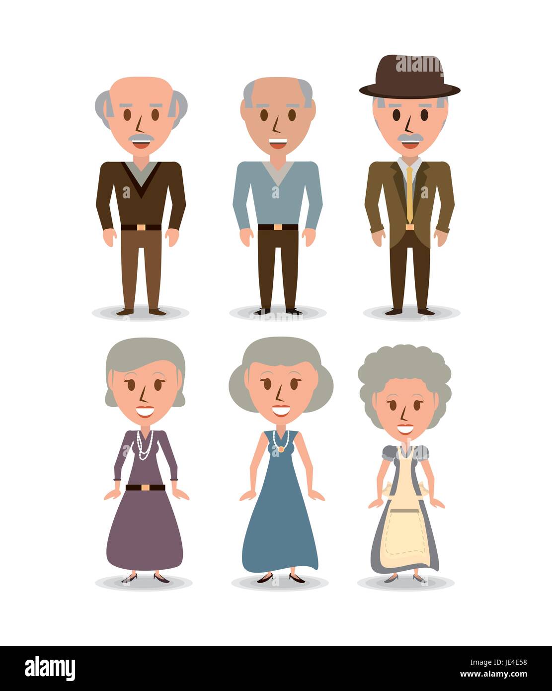 set retro old people with hairstyle Stock Vector Image & Art - Alamy