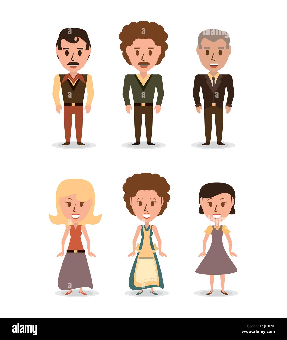 set retro people with hairstyle concept Stock Vector Image & Art - Alamy
