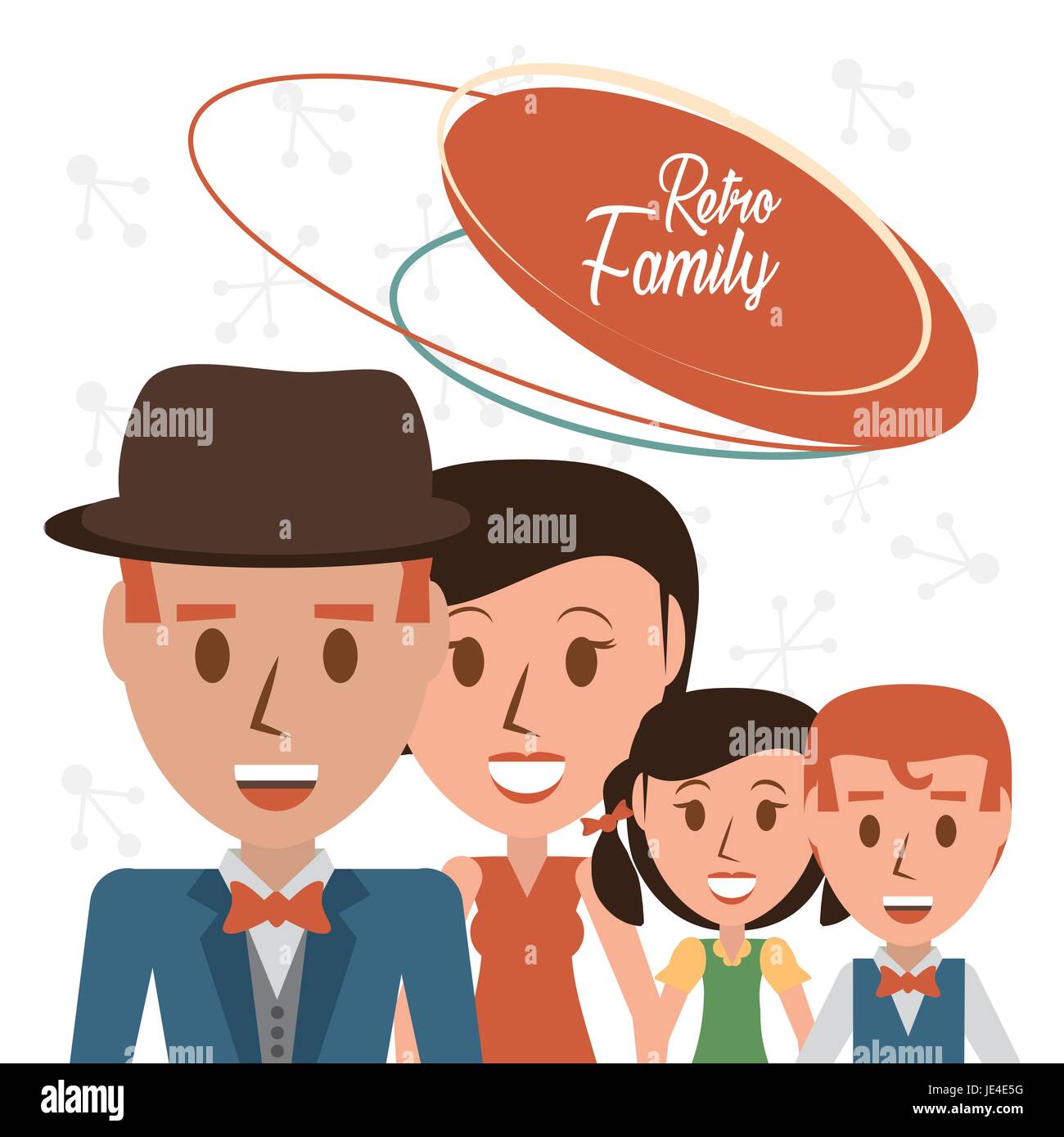 retro family parents with their son Stock Vector Image & Art - Alamy