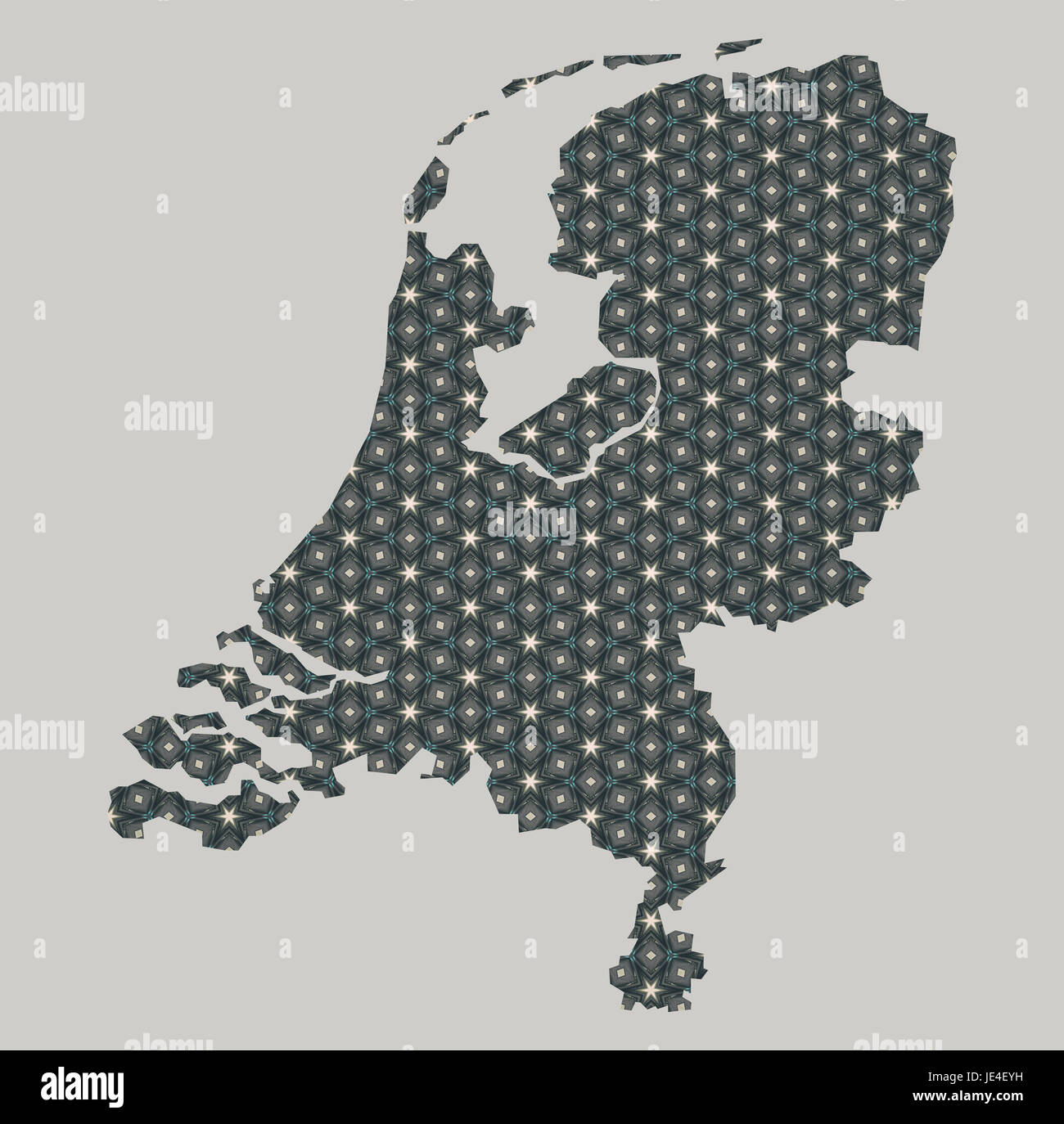 Netherlands map with stars and ornaments Stock Photo - Alamy
