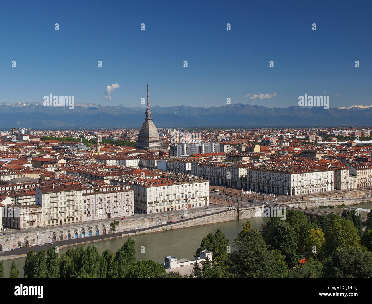 Turin skyline panorama seen from the hills surrounding the city Stock ...