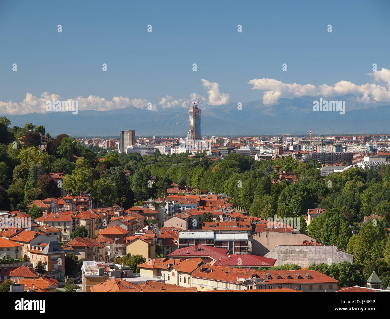 Turin skyline panorama seen from the hills surrounding the city Stock ...