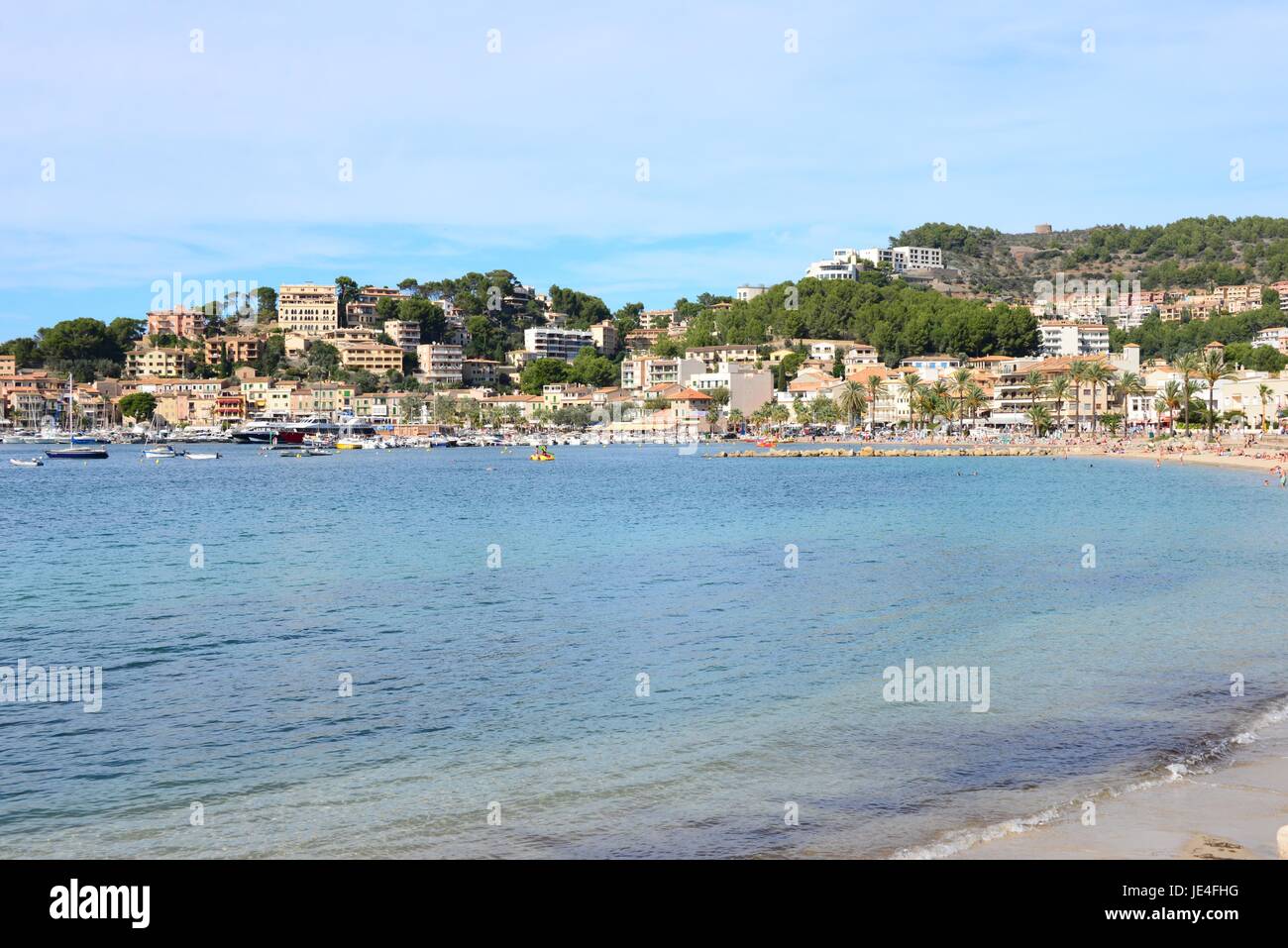 mallorca,soller - beach,port,ships - boats,spain Stock Photo - Alamy