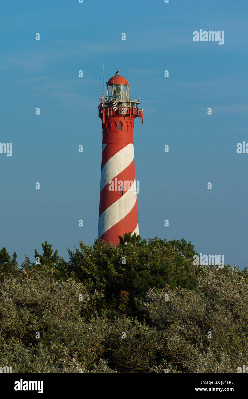 Rot-weißer Leuchtturm in der Abendsonne Stock Photo - Alamy