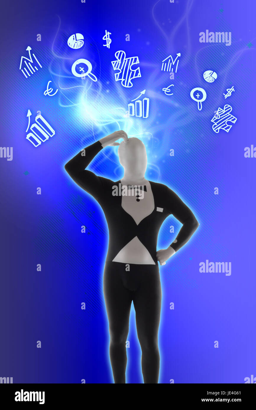 man mime present business symbols Stock Photo - Alamy