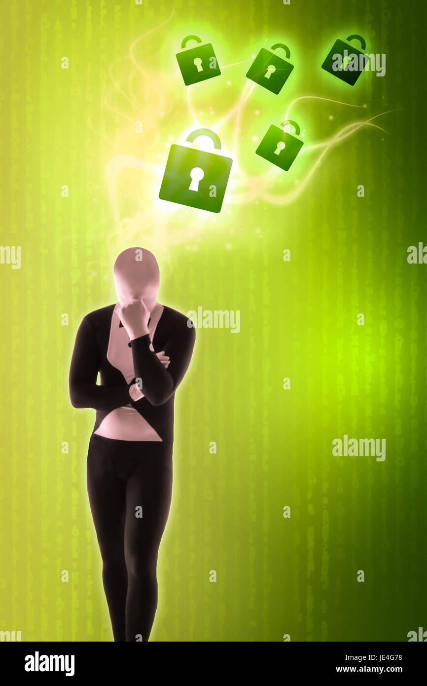 man mime present Security locks Stock Photo - Alamy