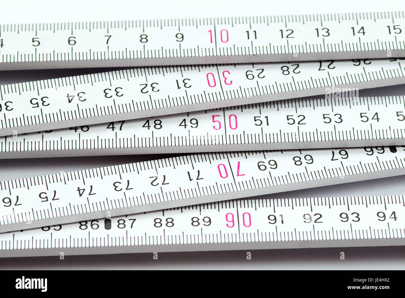 Detail of the folding meter rule - measure twice, cut once Stock Photo ...