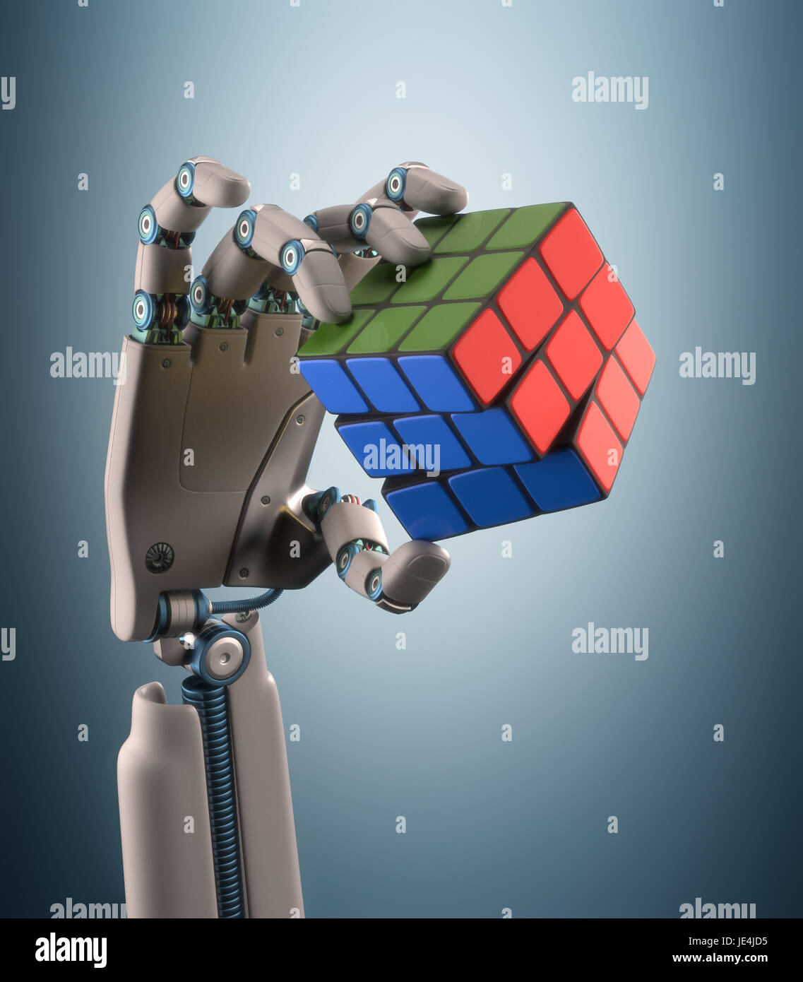 Robotic hand holding a colorful cube hi-res stock photography and ...