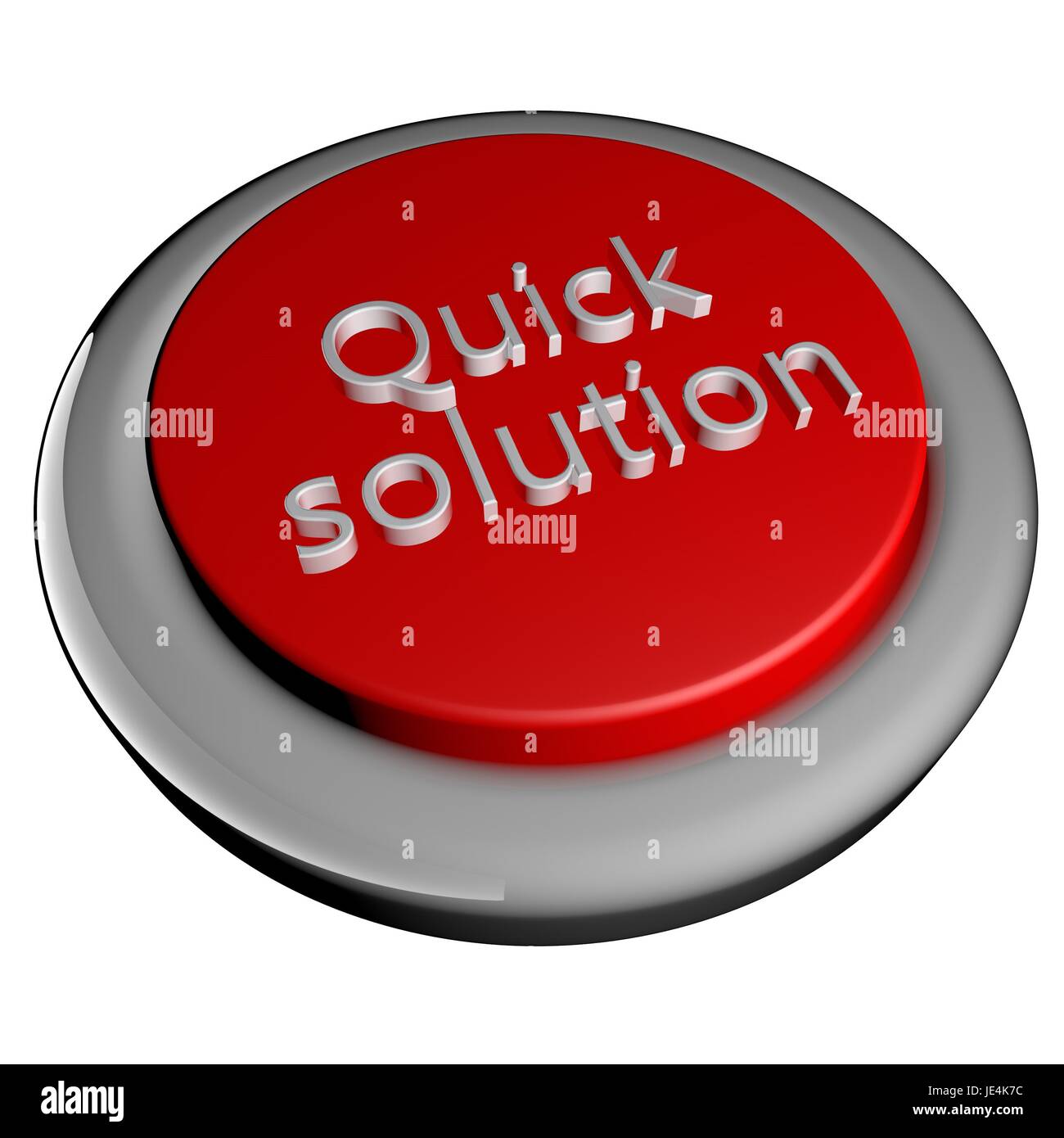 Quick solution words on button, 3d render, isolated over white Stock ...