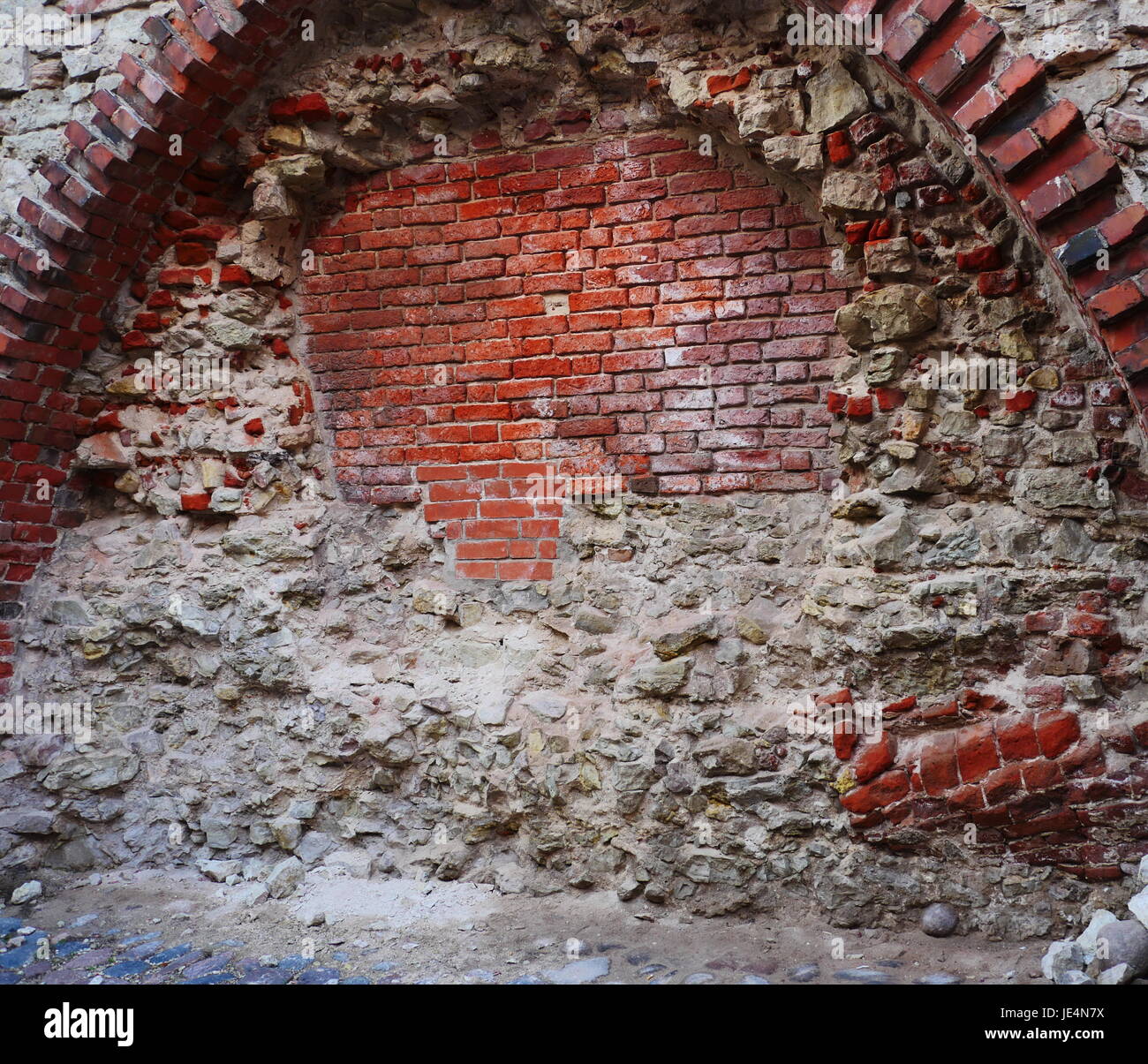 Ancient gate in the stone walls surrounding Riga old town, Latvia Stock ...