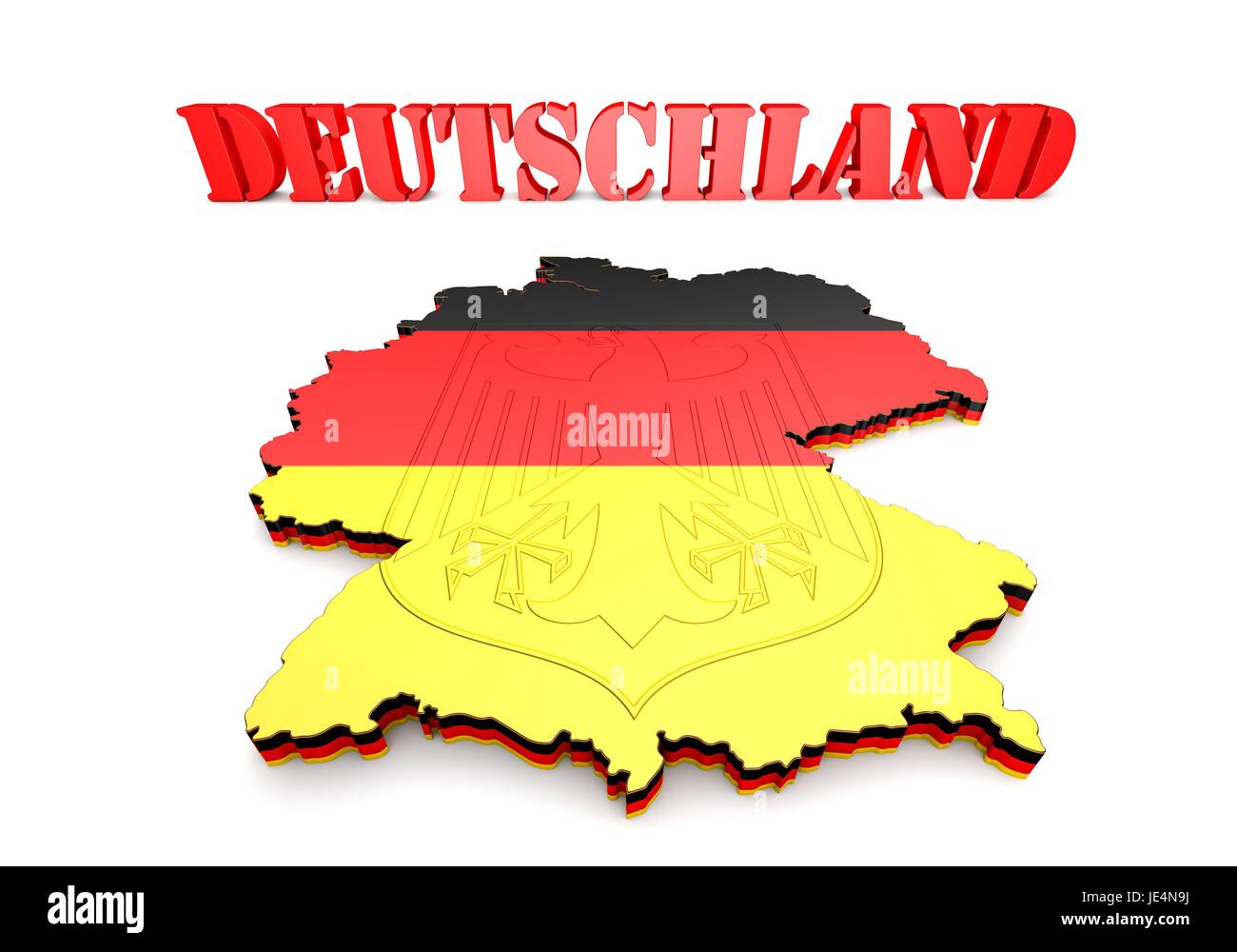 3D Map illustration of Germany with flag Stock Photo - Alamy
