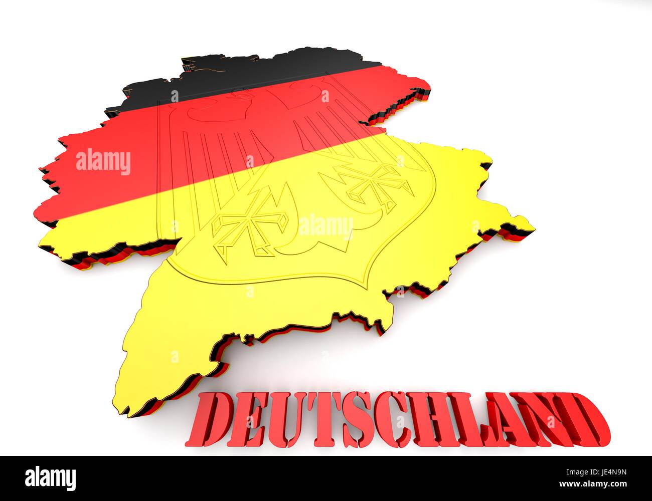 3D Map illustration of Germany with flag Stock Photo - Alamy