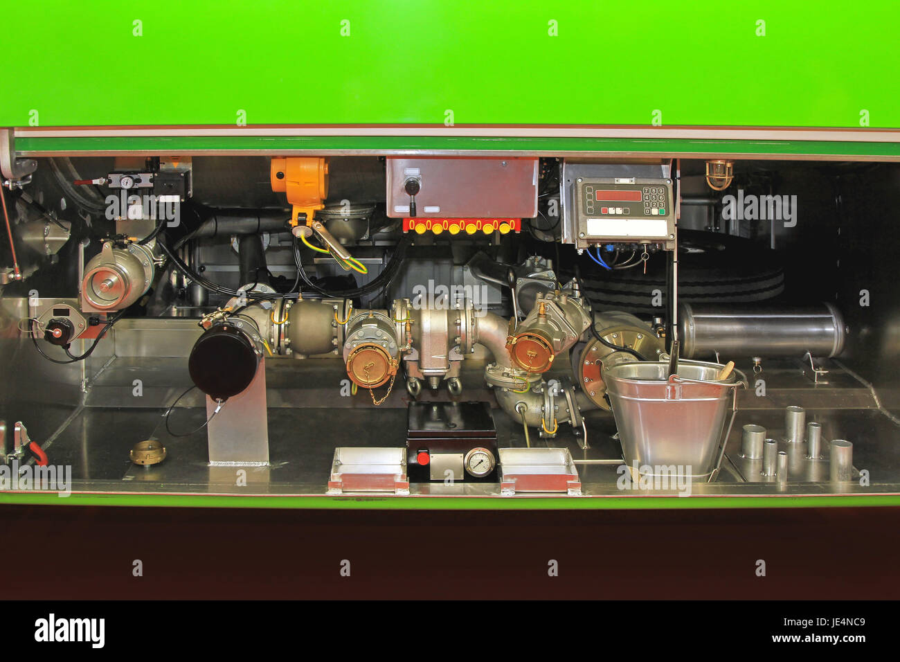 Fuel pumping equipment at tanker truck Stock Photo - Alamy