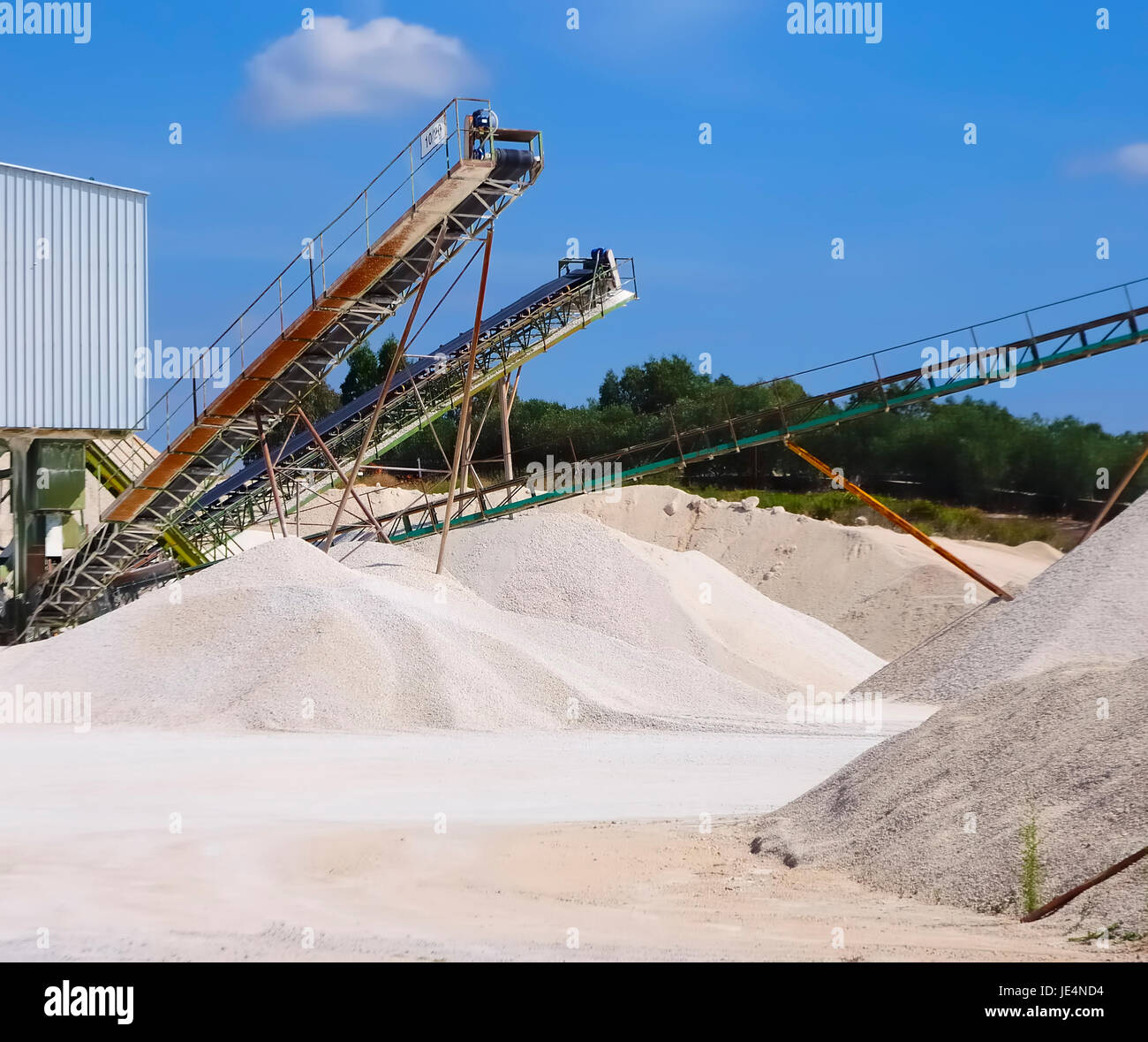 Limestone quarry with modern crushing and screening equipment Stock ...