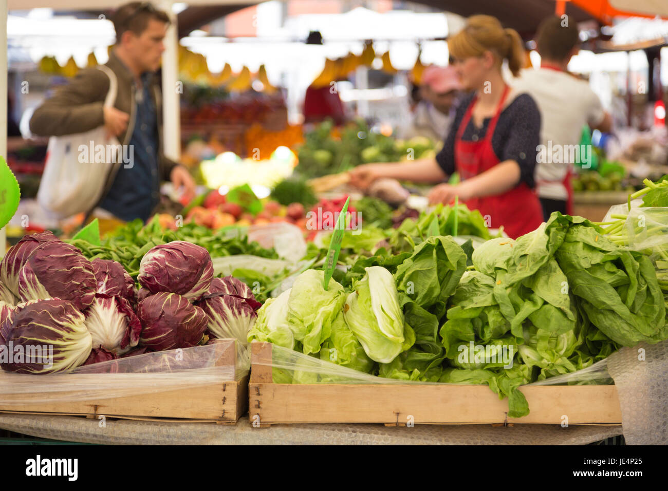 Market stall with variety of organic vegetable Stock Photo - Alamy