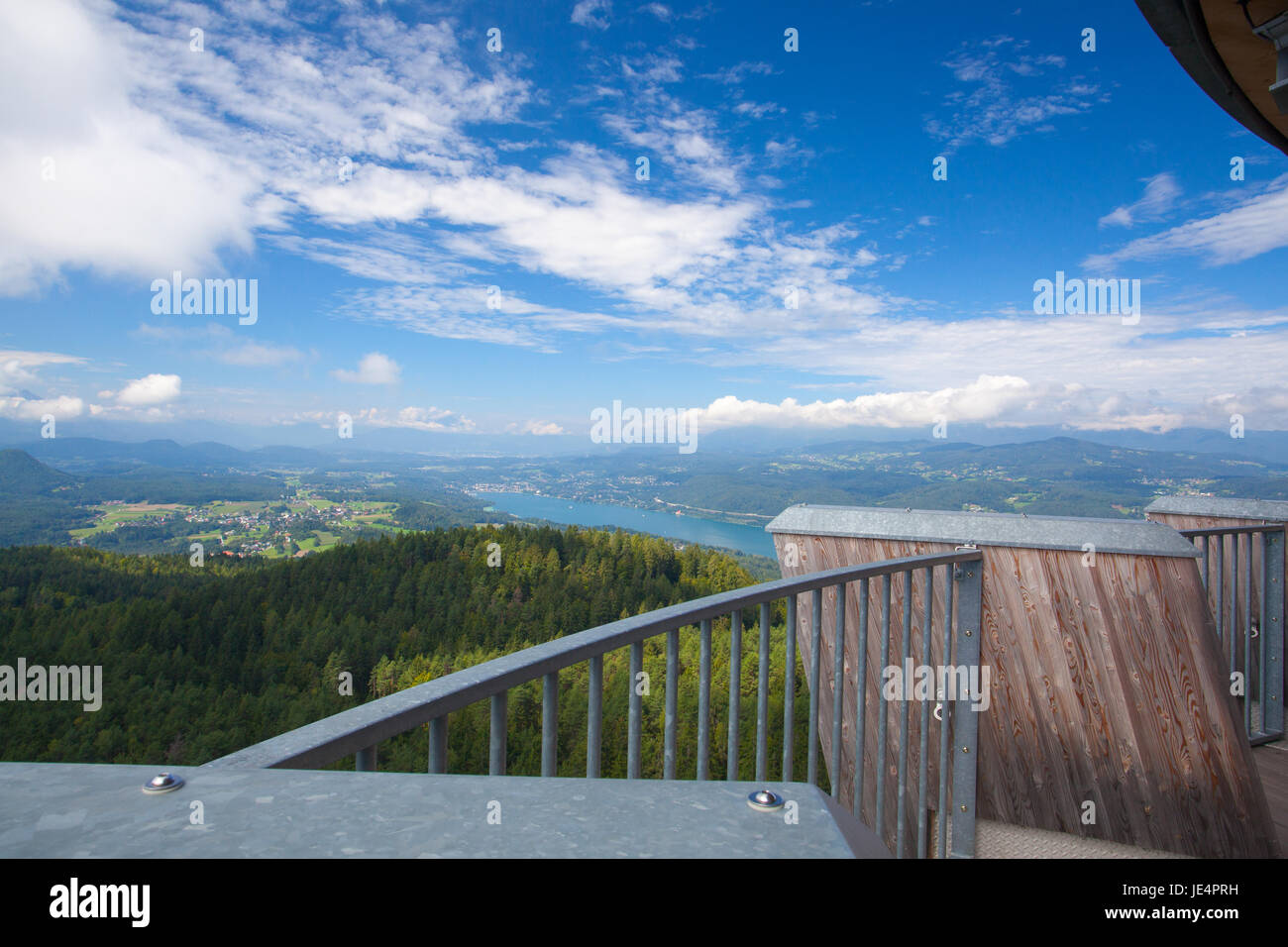 View from observation tower Pyramidenkogel To Lake Woerth,Carinthia ...