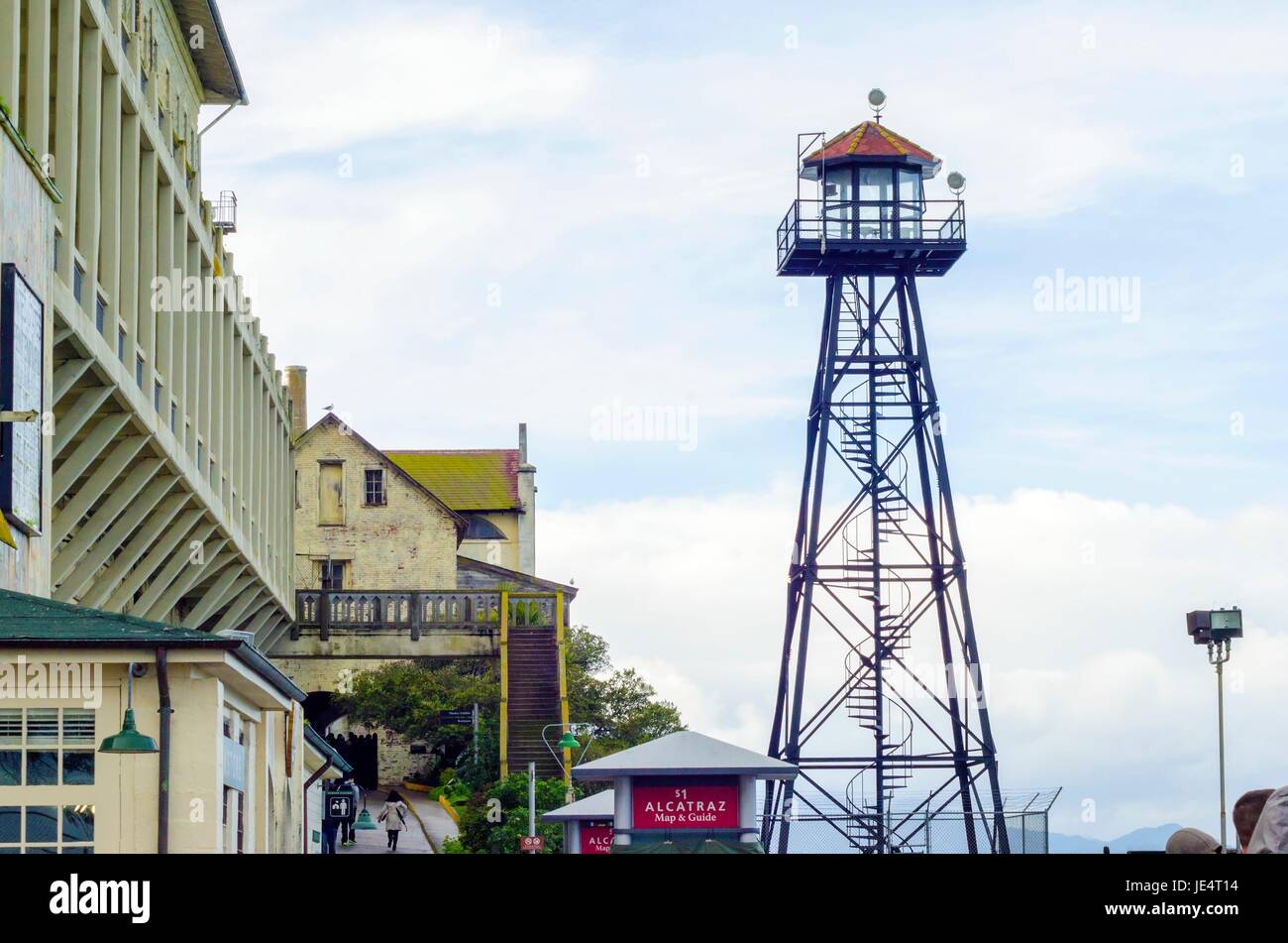 The old Guard Tower on Alcatraz Penitentiary island, now a museum, in ...