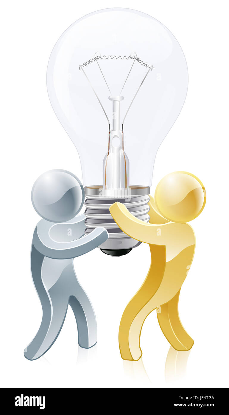 3d people men light bulb Cut Out Stock Images & Pictures - Alamy