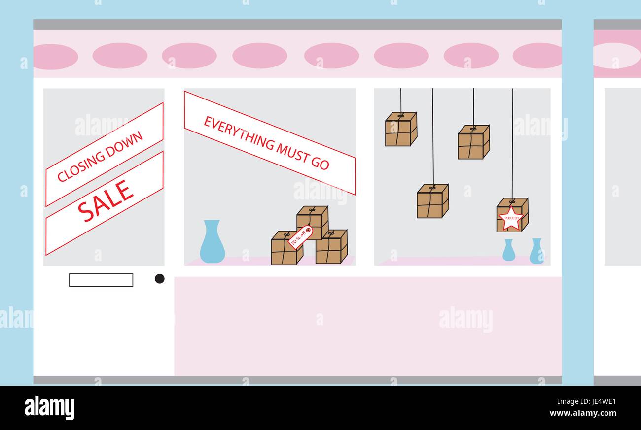 Closing down shop front Stock Vector Images - Alamy