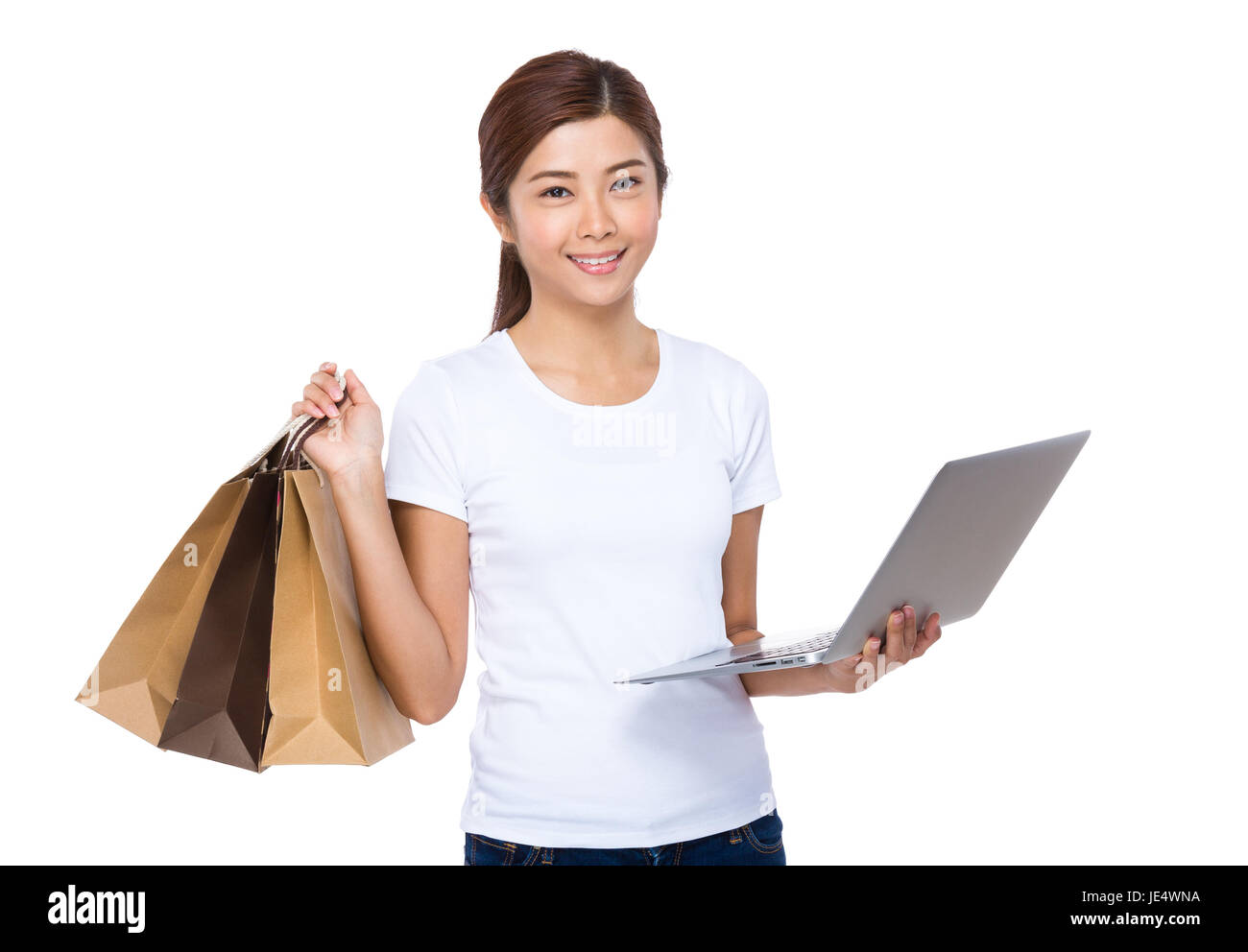 Woman online shopping concept Stock Photo - Alamy