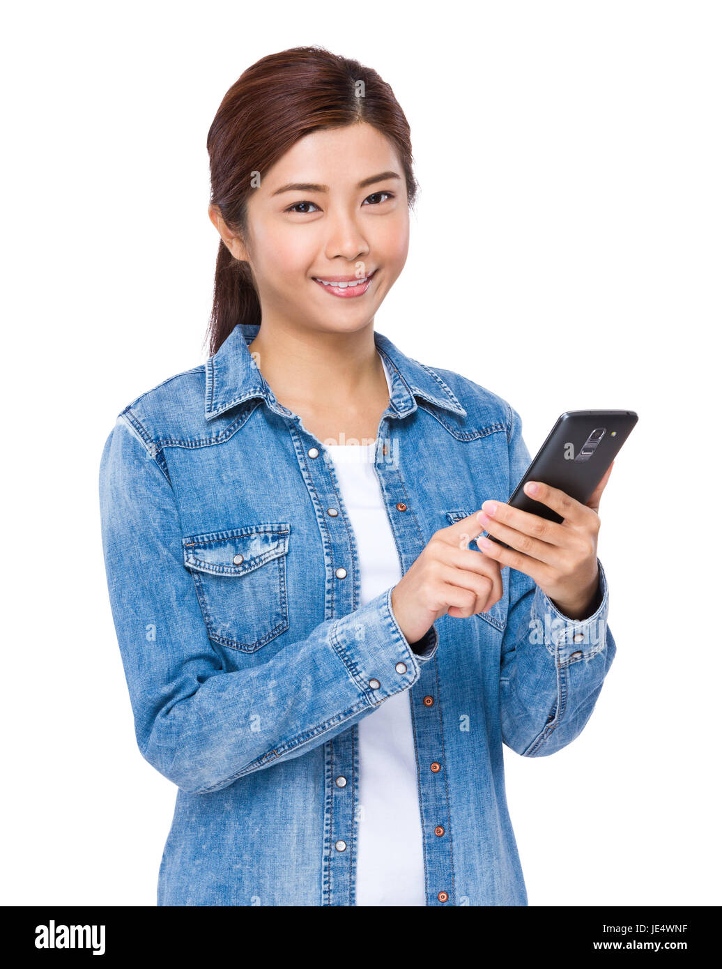 Woman use mobile phone Stock Photo - Alamy