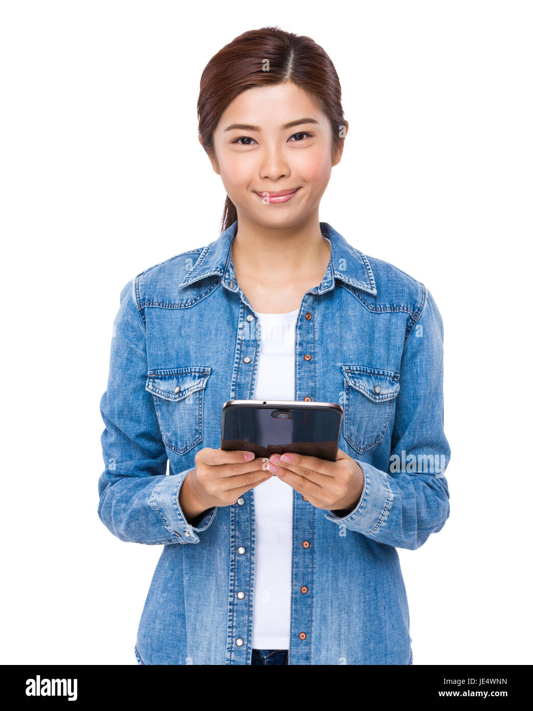 Woman use tablet Stock Photo - Alamy