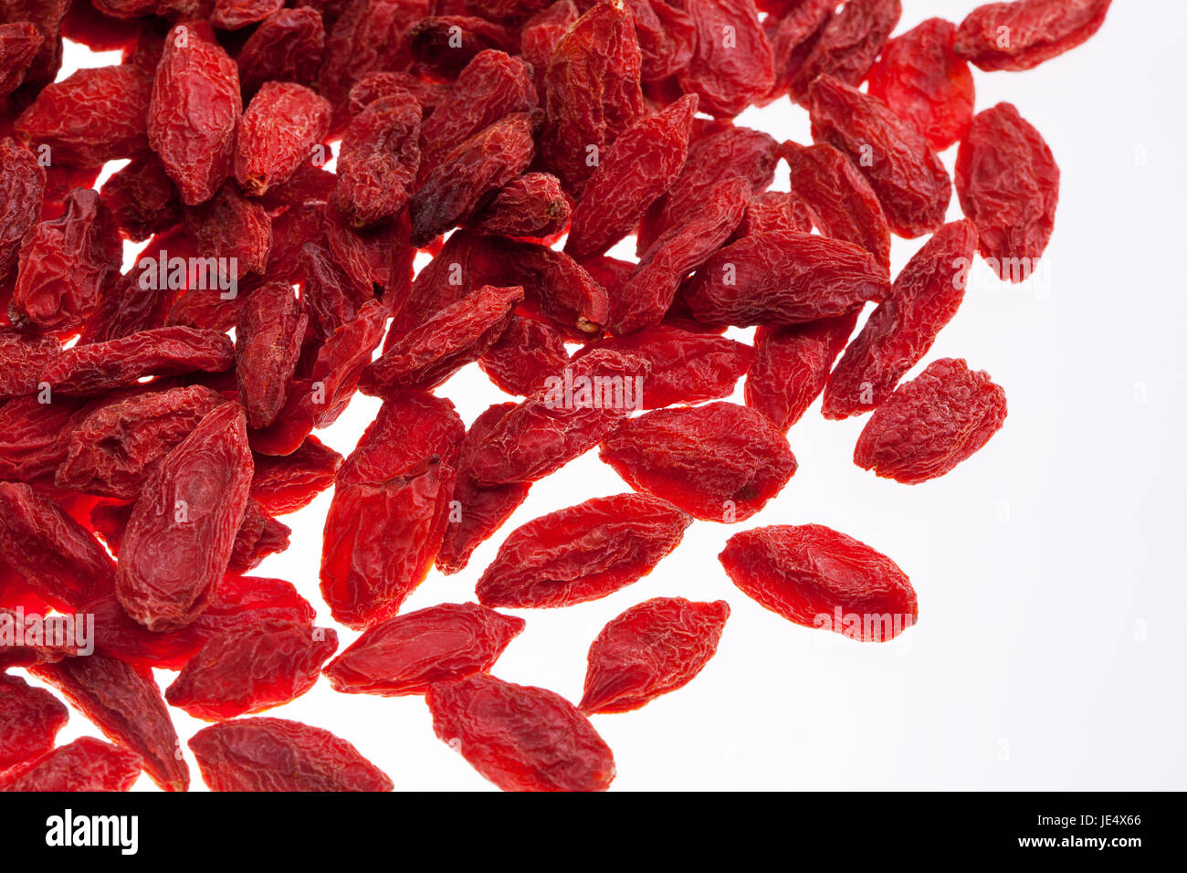 a lot of of red goji berry isolated on white background close up Stock ...