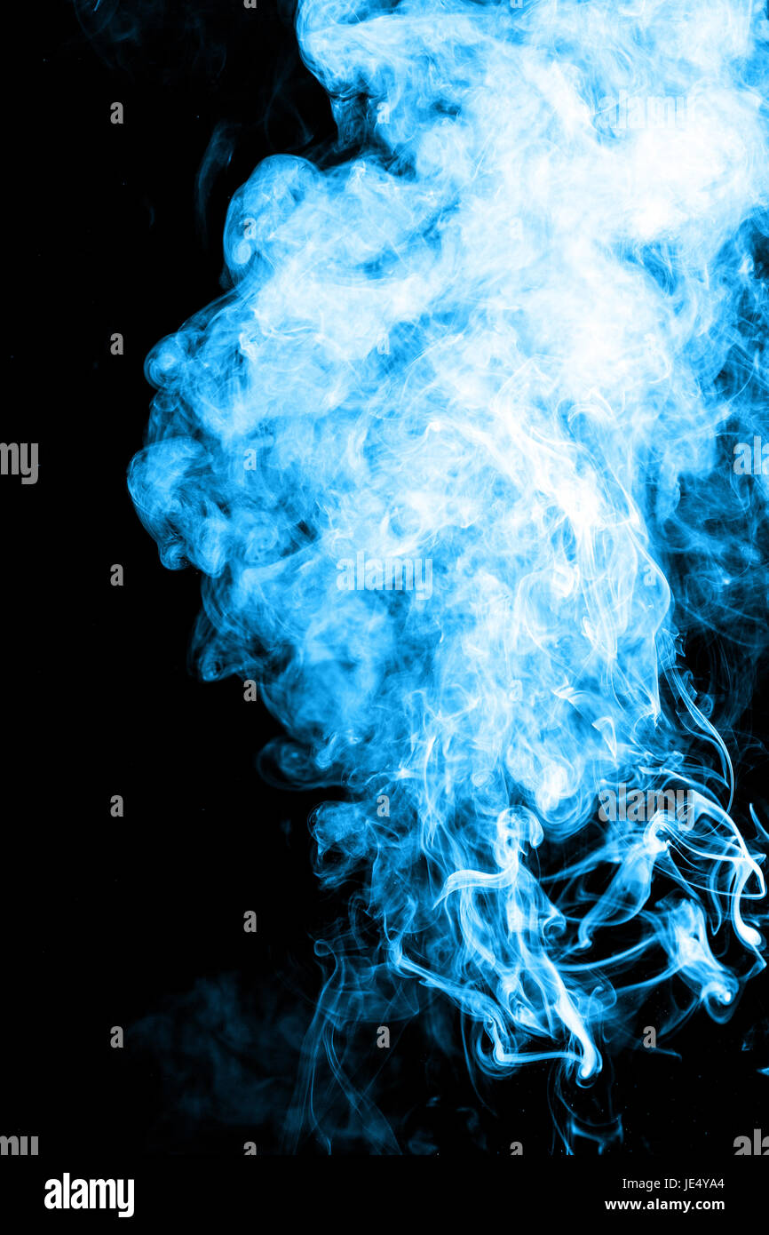 Blue cigarette smoke Stock Photo - Alamy
