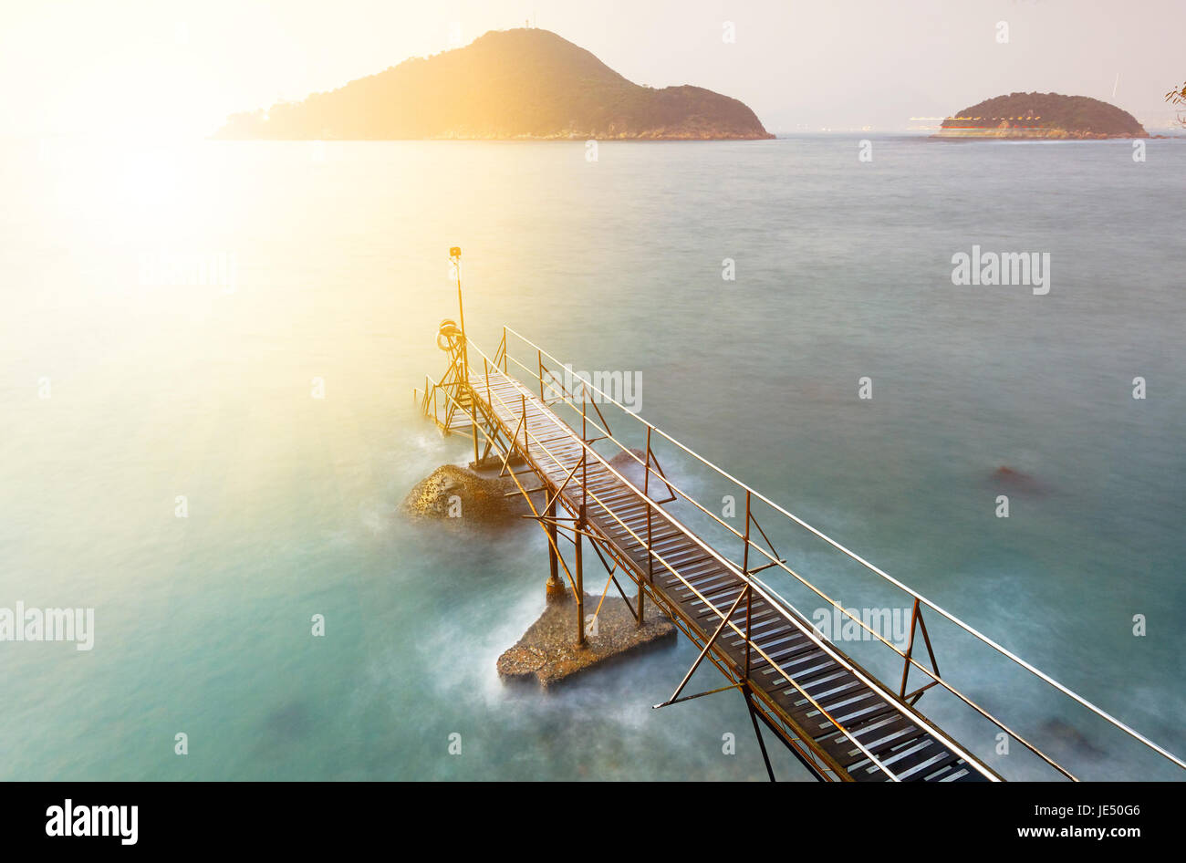 sunset in hong kong Bathing pavilion Stock Photo - Alamy
