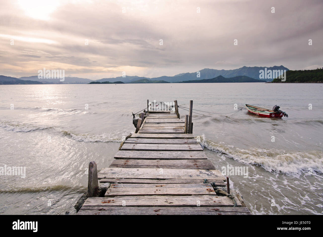 old jetty walkway pier the the lake Stock Photo - Alamy