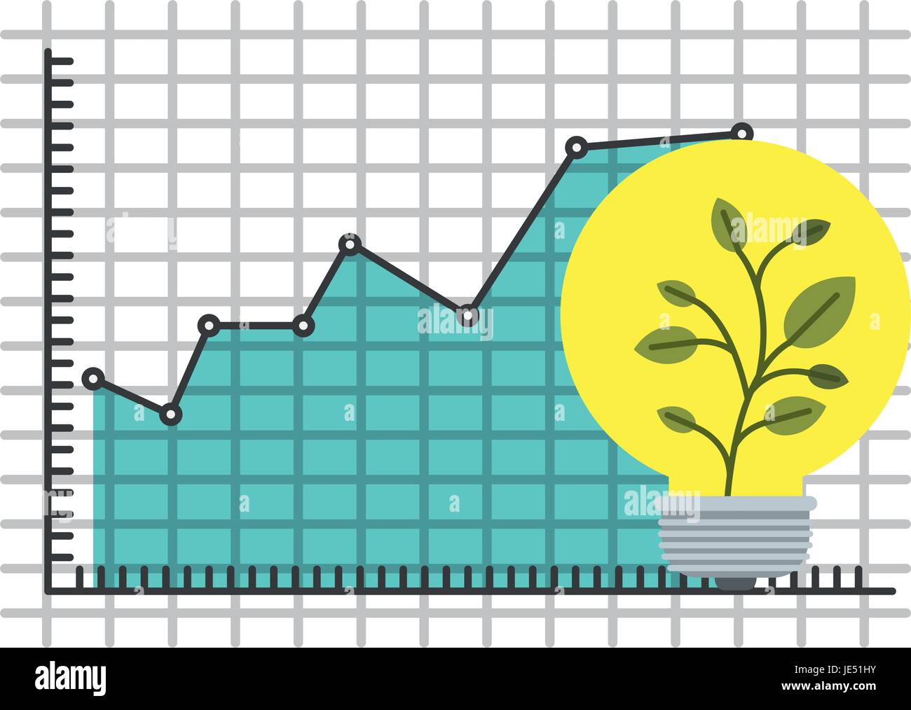 colorful silhouette of light bulb and financial risk graphic Stock ...