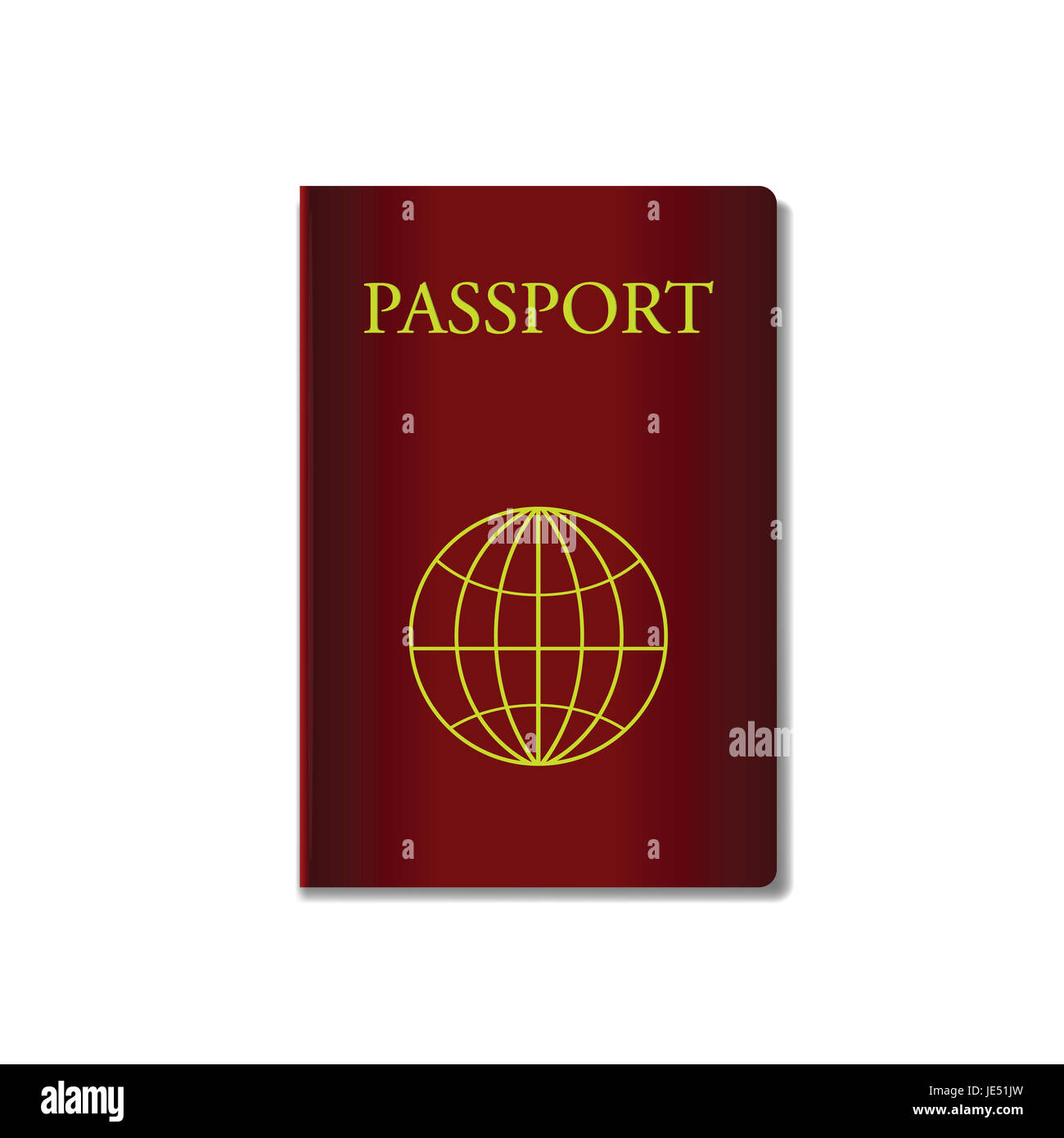 colorful illustration with red passport on a white background Stock ...