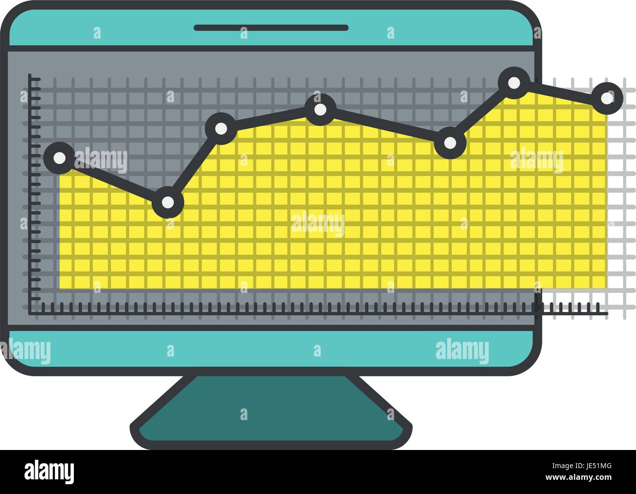 colorful silhouette of screen monitor and financial risk graphic Stock ...