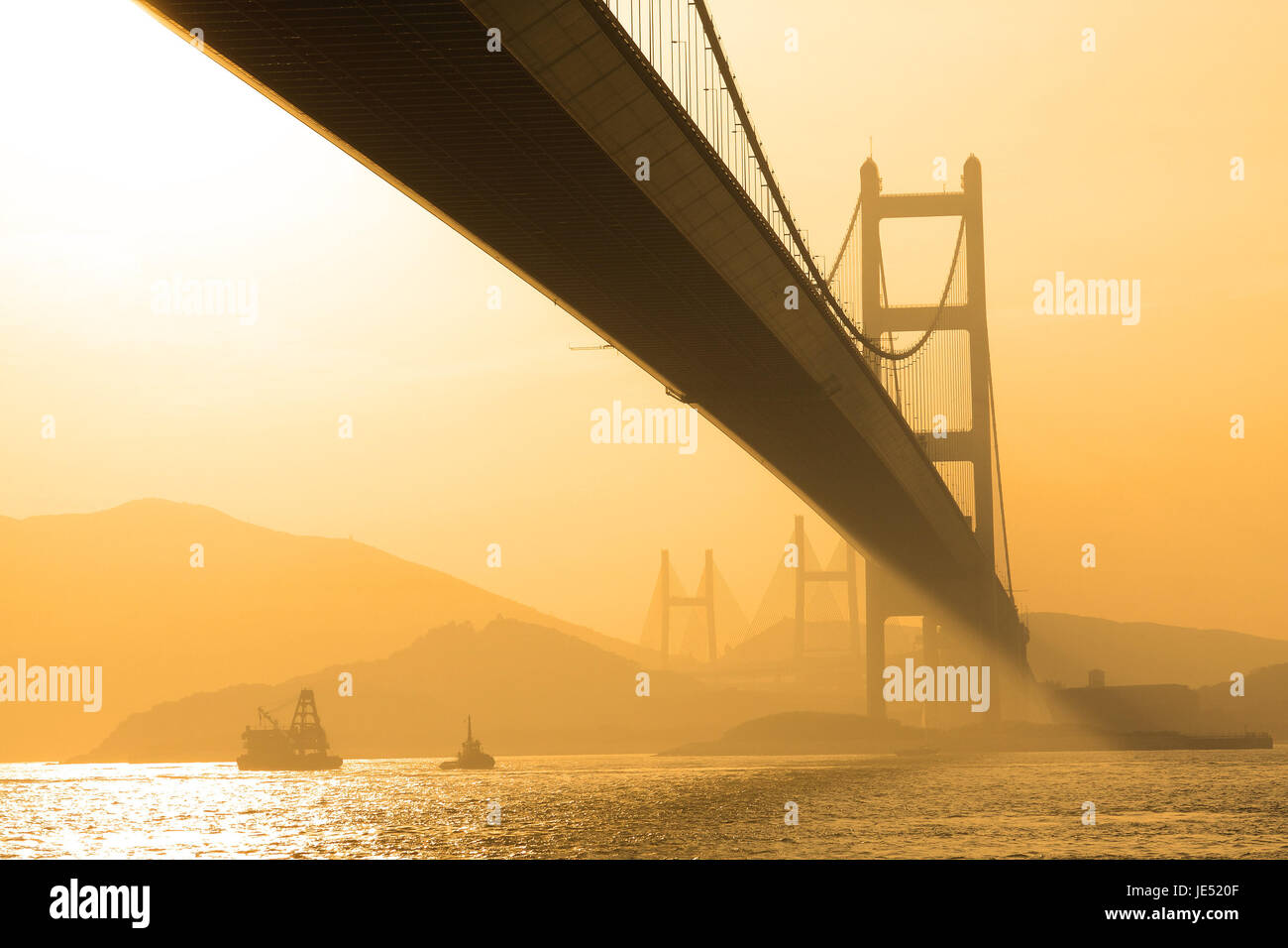 bridge in sunset , under view Stock Photo - Alamy