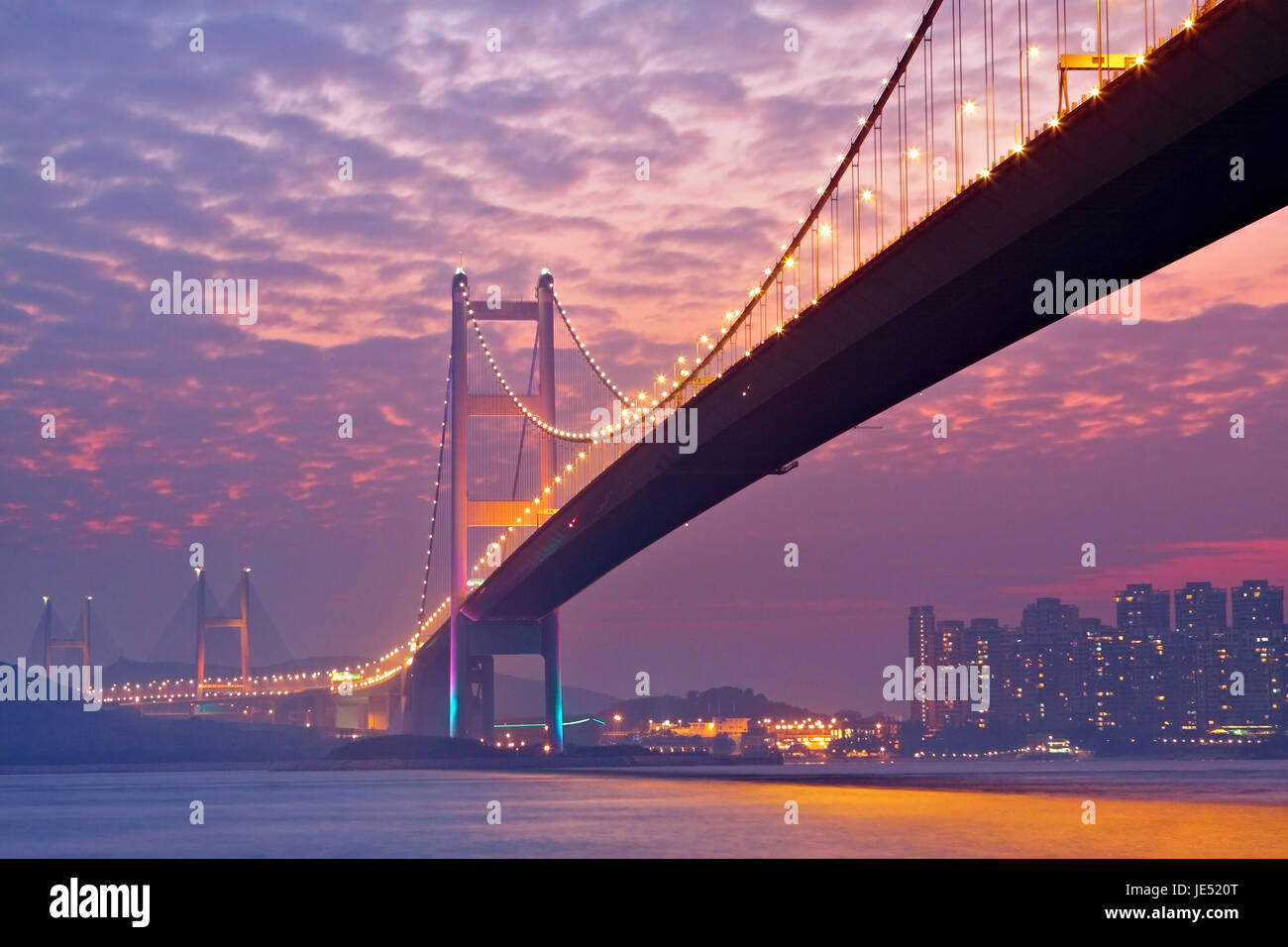 bridge in sunset , under view Stock Photo - Alamy