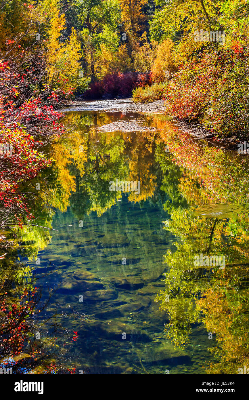 Fall Colors Reflection Wenatchee River Reflections Stevens Pass ...