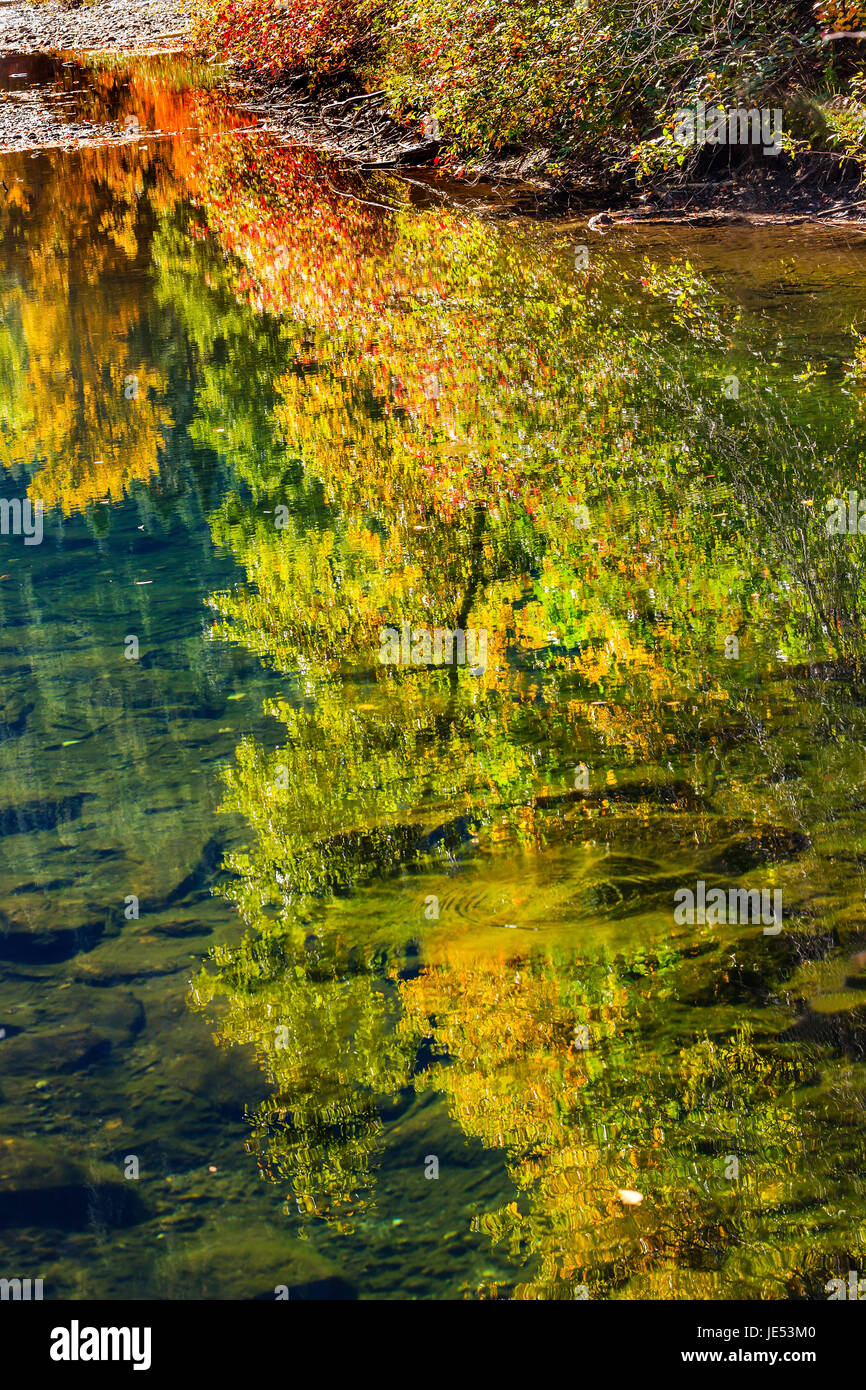 Fall Colors Reflection Wenatchee River Reflections Stevens Pass ...