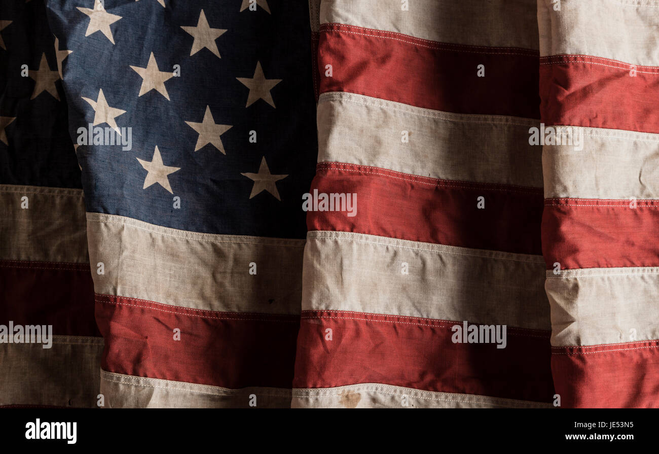 Close-up of a weathered american flag Stock Photo - Alamy