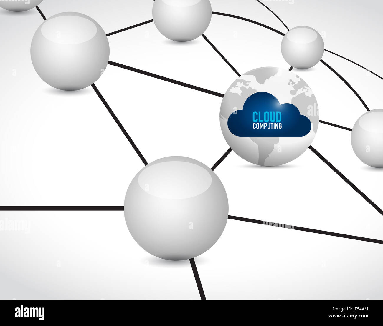 cloud computing link network diagram concept illustration design ...