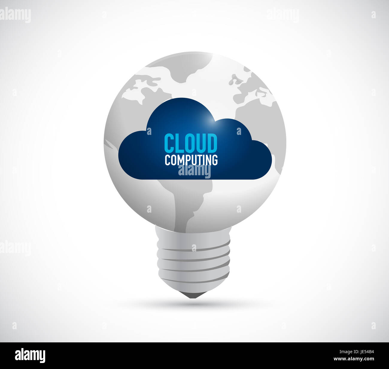 cloud computing idea light bulb concept illustration design isolated ...