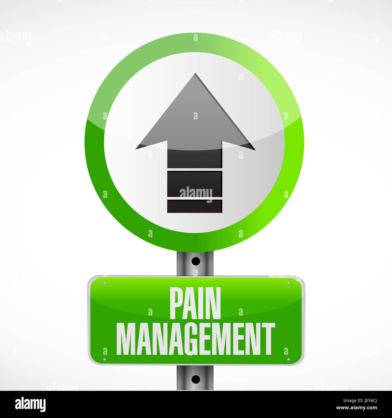 pain management road street sign illustration isolated over a white ...