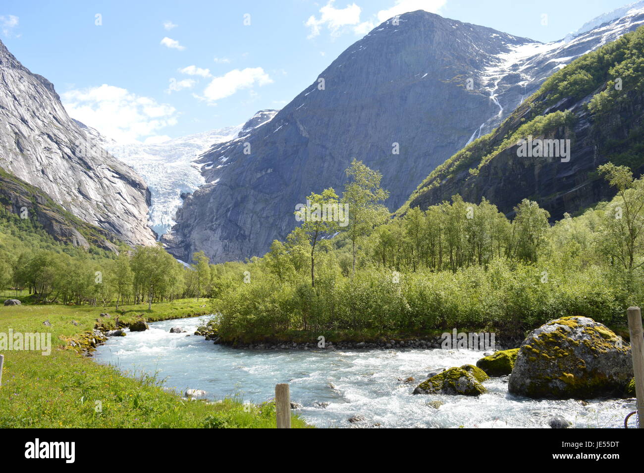 River emerging from Glacier. Natural beauty of Norway. life emerging ...
