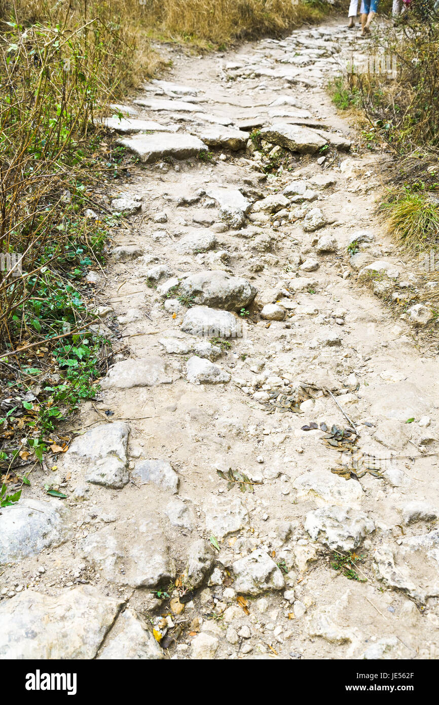 medieval footpath to fortress town chufut-kale in Crimea Stock Photo ...