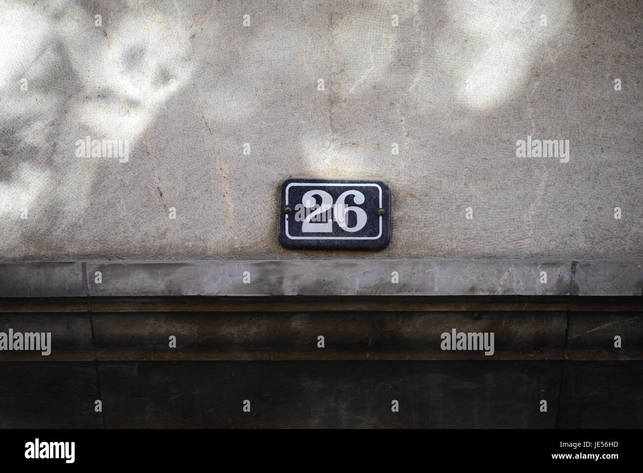 façades,street signs,email,tiles,spain,house number 26 Stock Photo - Alamy