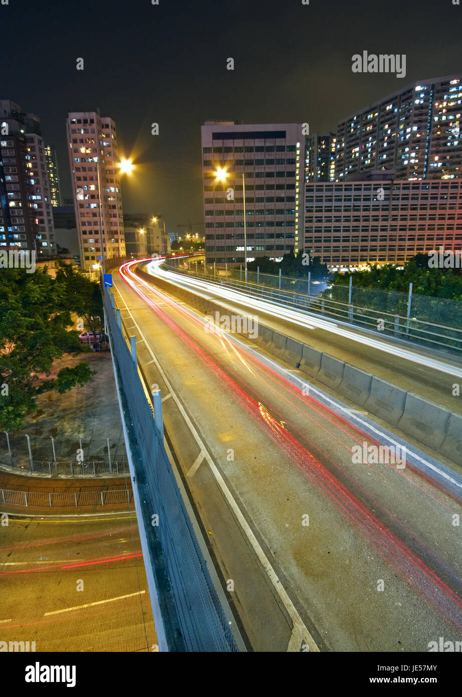 night view of the bridge and city Stock Photo - Alamy