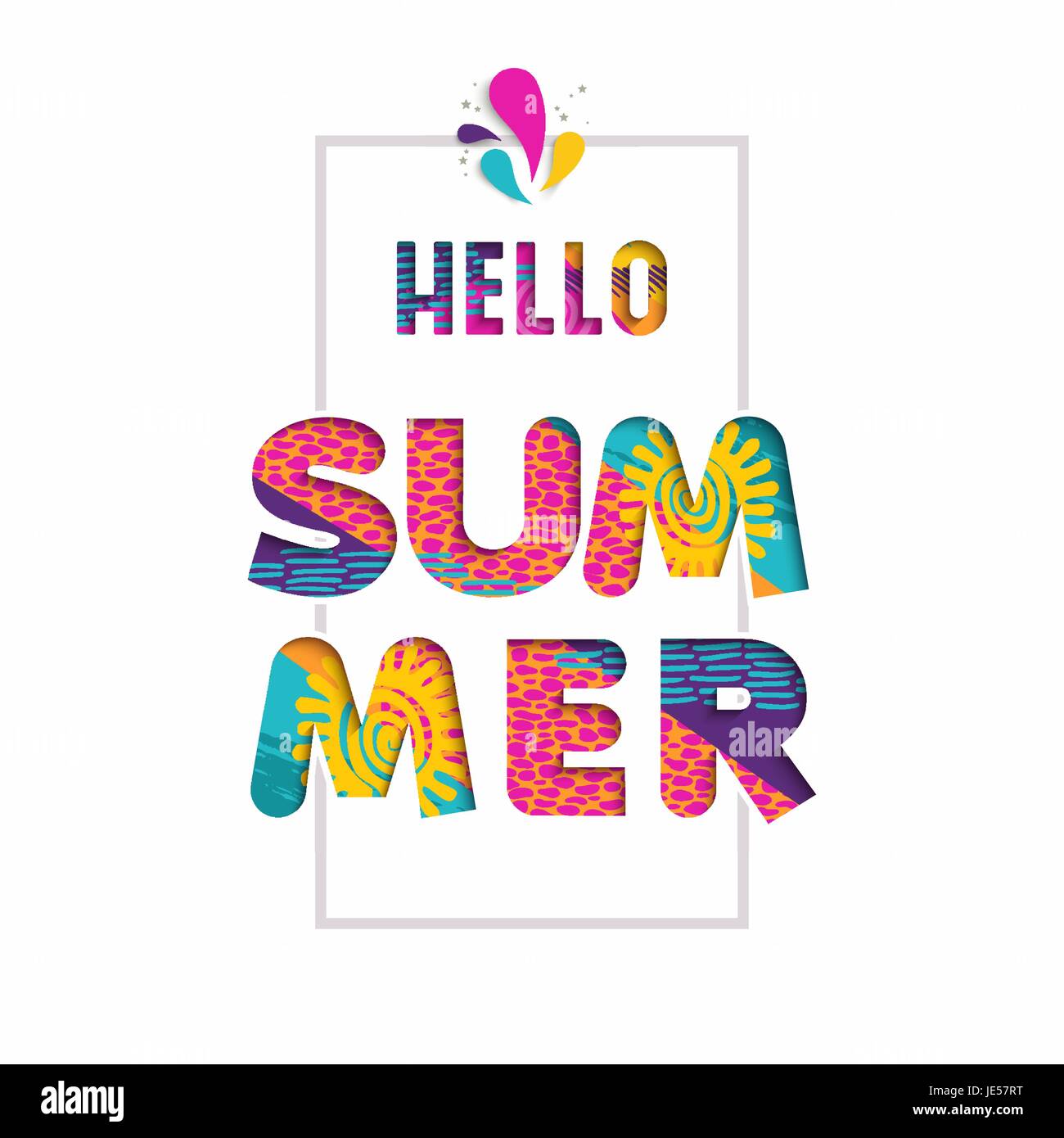 Hello summer paper cut Stock Vector Images - Alamy