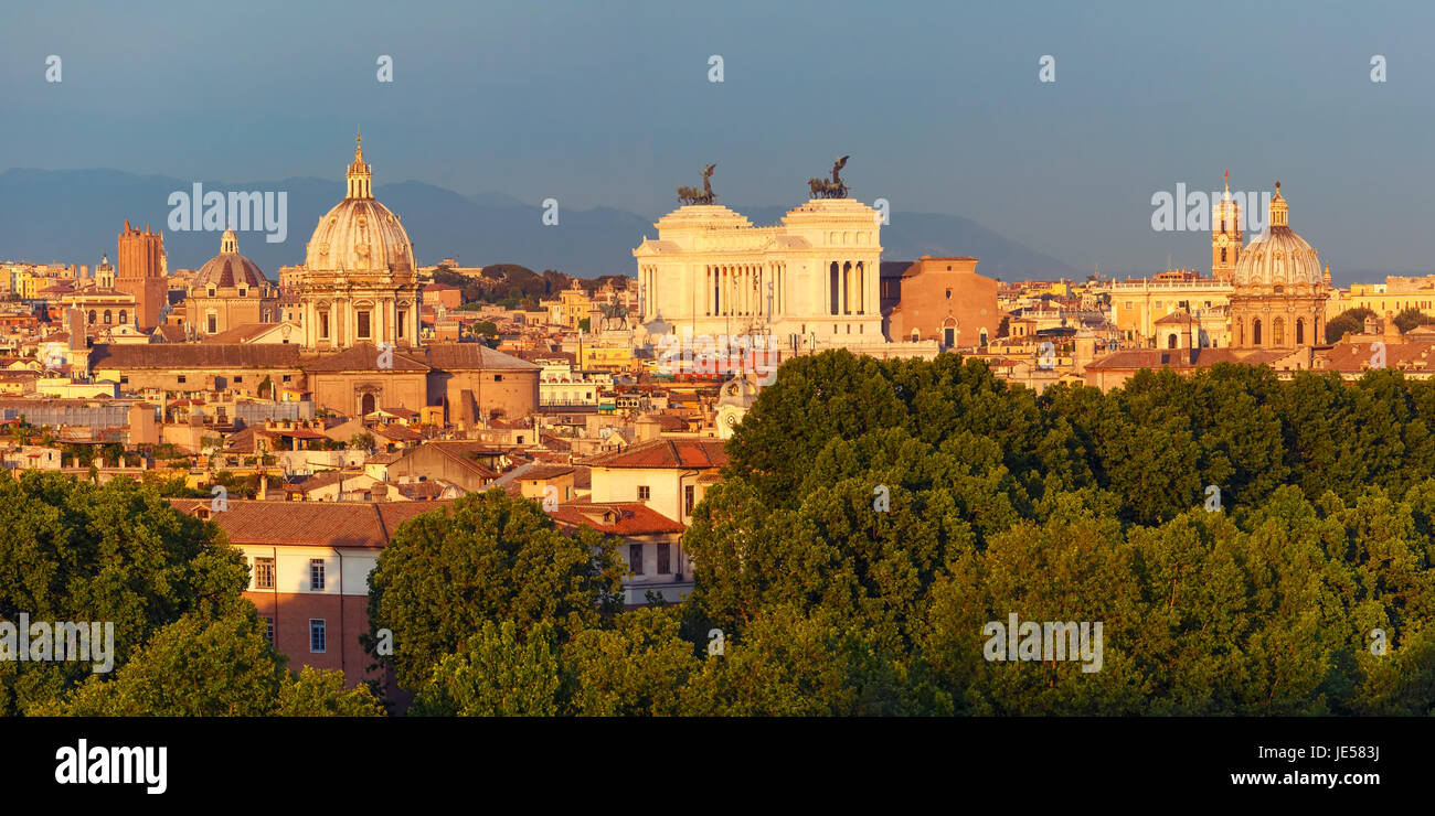 Aerial wonderful view of Rome at sunset, Italy Stock Photo - Alamy