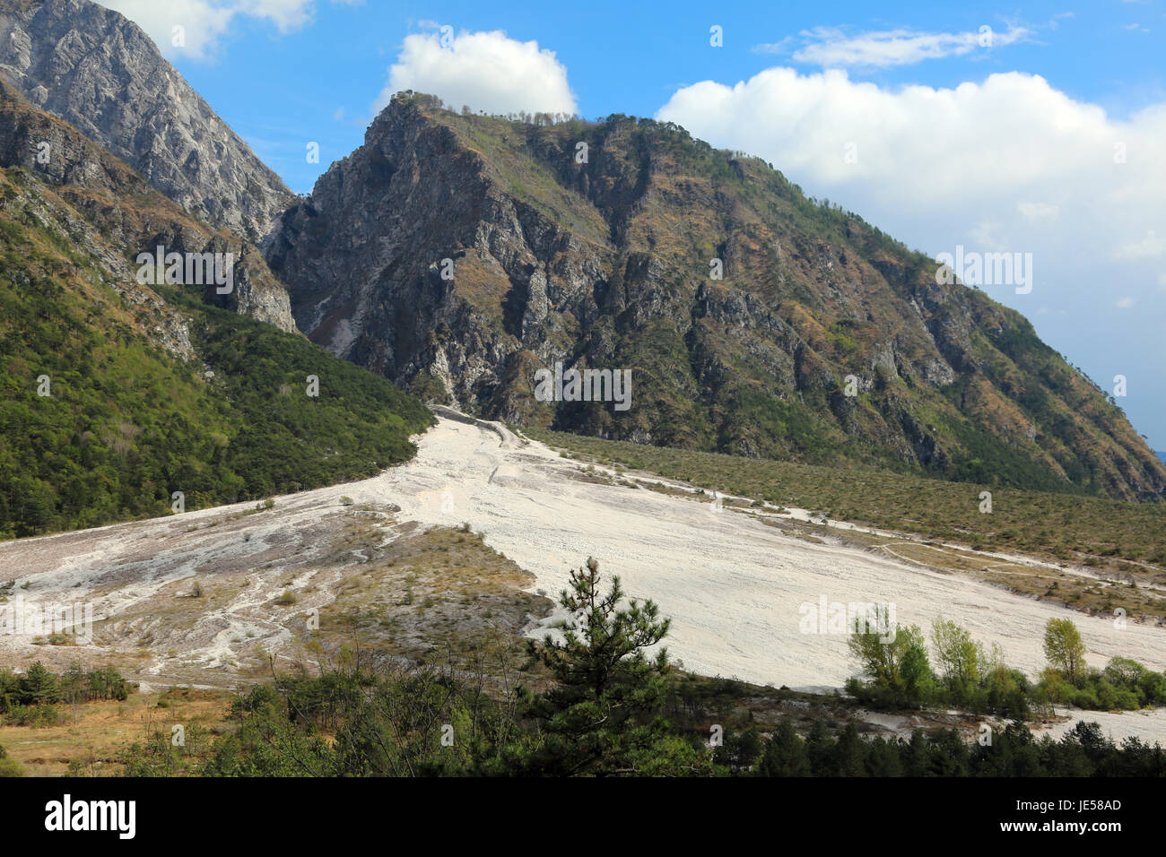 canyon and mountains of the region called carnia in Northen Italy Stock ...