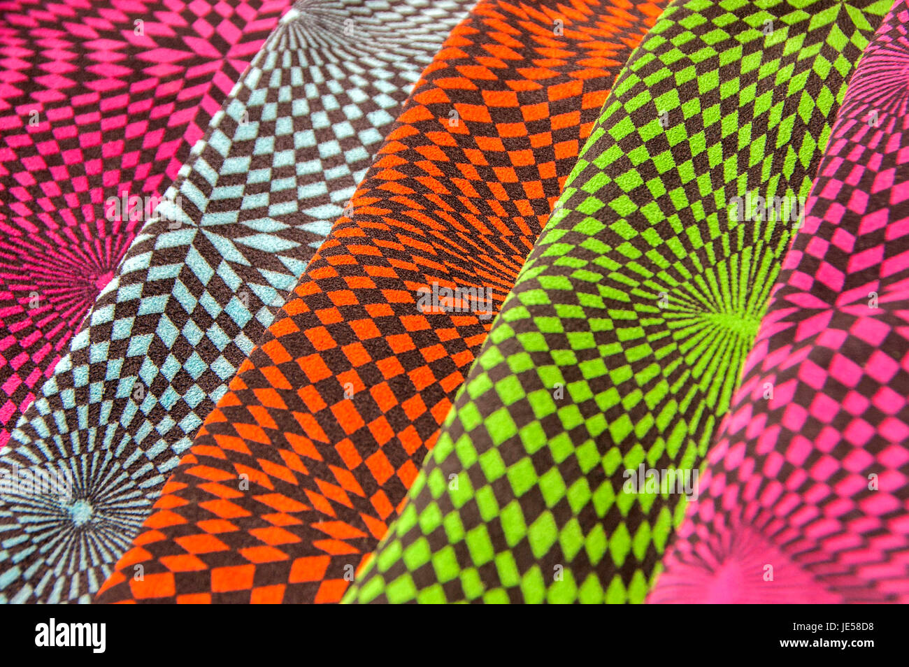 Different types and colors of bovine skin ready for the manufacture of ...